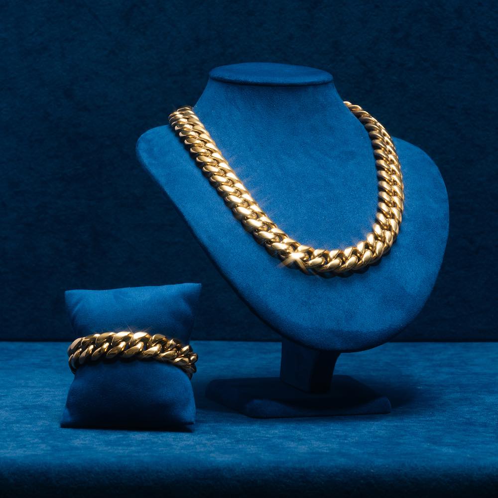 18MM Cuban Link Chain 14K Yellow Gold