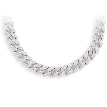14MM 2-Row Diamond Cuban Link Chain 14K Solid Gold - Icecartel