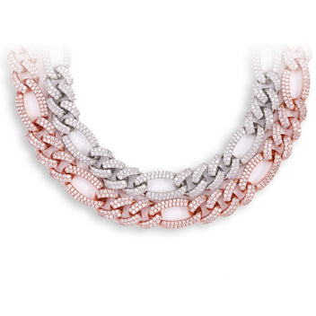 14MM Diamond Figaro Chain 14K