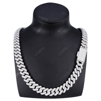 Black Diamond Tennis Chain 14K Solid White Gold | 5MM