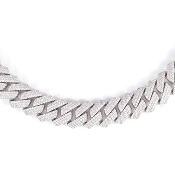 Black Diamond Tennis Chain 14K Solid White Gold | 5MM