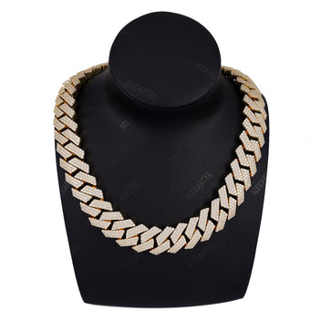 14MM 2-Row Diamond Cuban Link Chain 14K Solid Gold - Icecartel