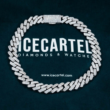 18MM Baguette Moissanite Miami Cuban Link Chain 14K Gold