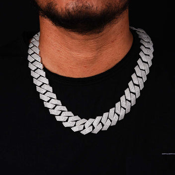 18MM Baguette Moissanite Miami Cuban Link Chain 14K Gold