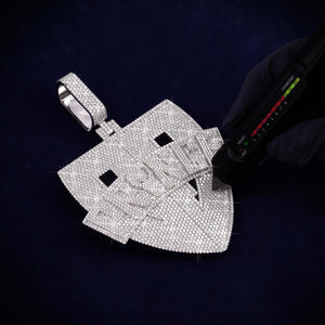 "PRINCE" Custom Logo Moissanite Pendant 14K Gold - Icecartel